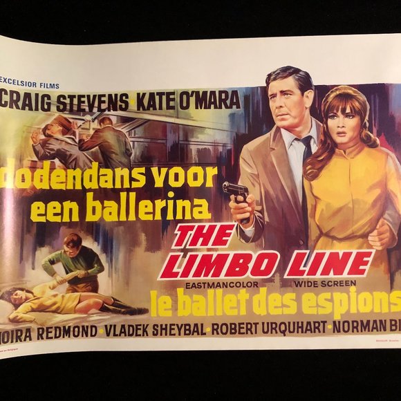Art | The Limbo Line 1968 Belgian Movie Poster Secret Agent Kate Omara Craig Stevens | Poshmark